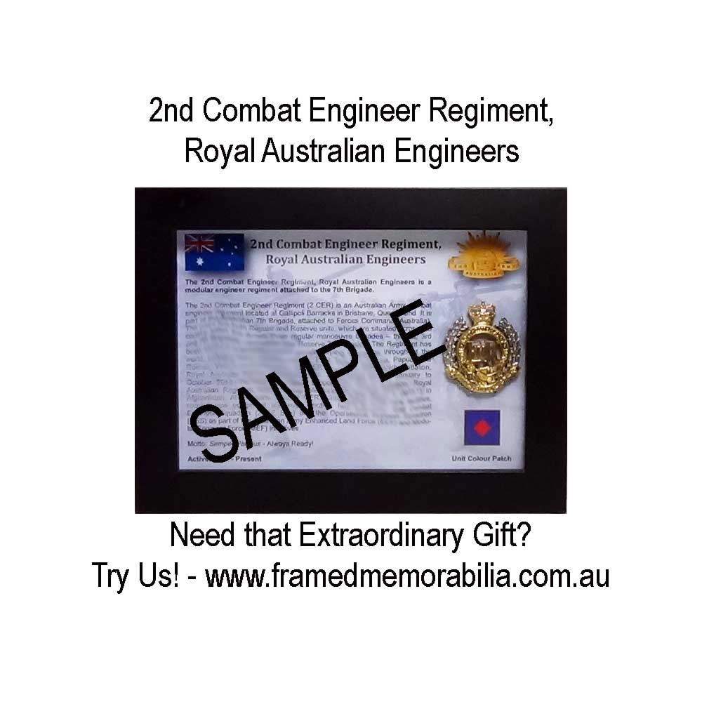 2nd Combat Engineer Regiment - Framed Memorabilia & Militaria