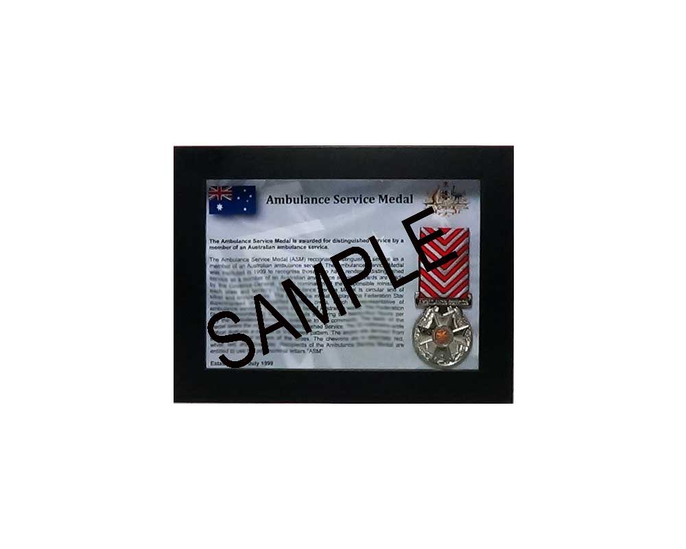 Ambulance Service Medal - Framed Memorabilia & Militaria