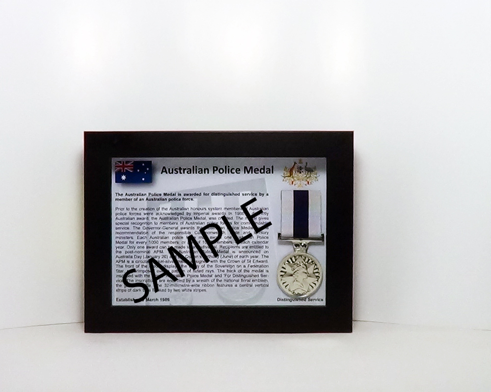 Australian Police Medal, Framed for Display | Framed Display