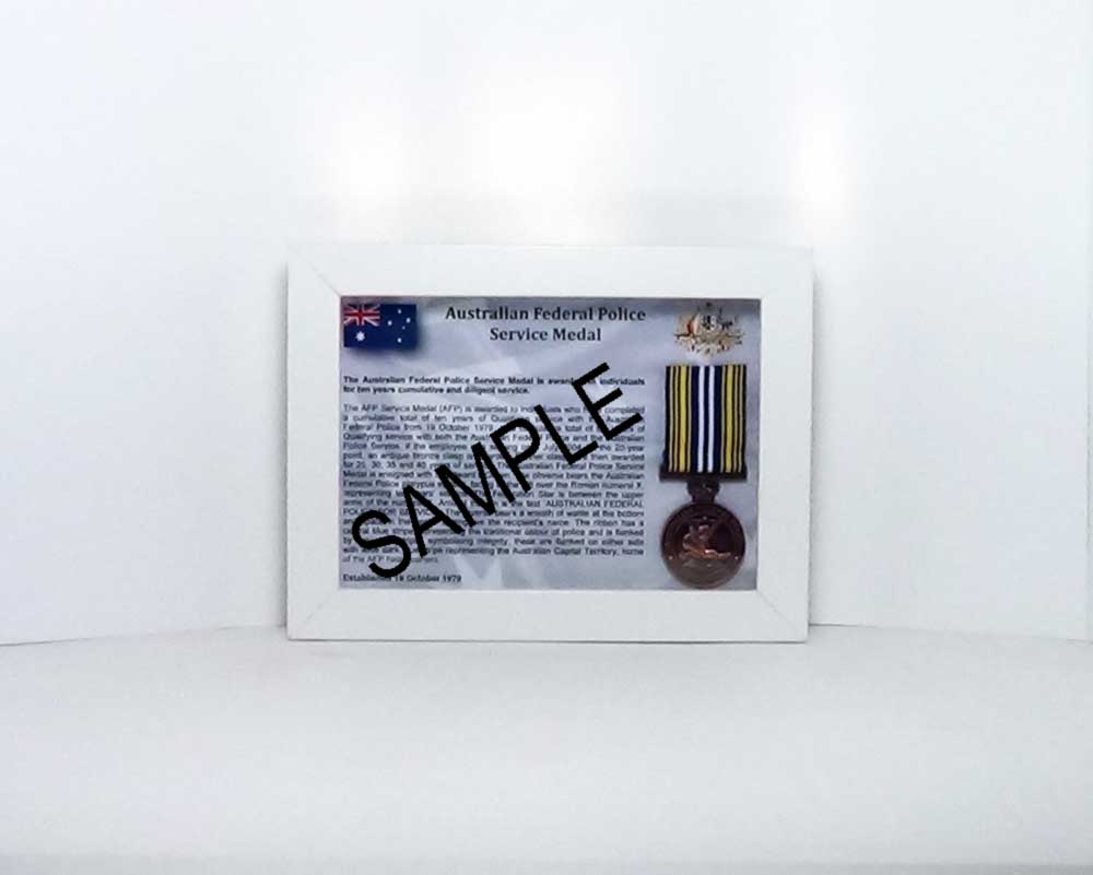 Australian Federal Police, Service Medal - Framed Memorabilia & Militaria