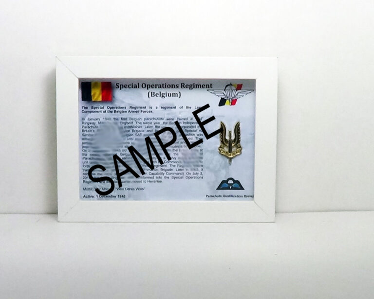 Special Operations Regiment – Belgium Badge framed